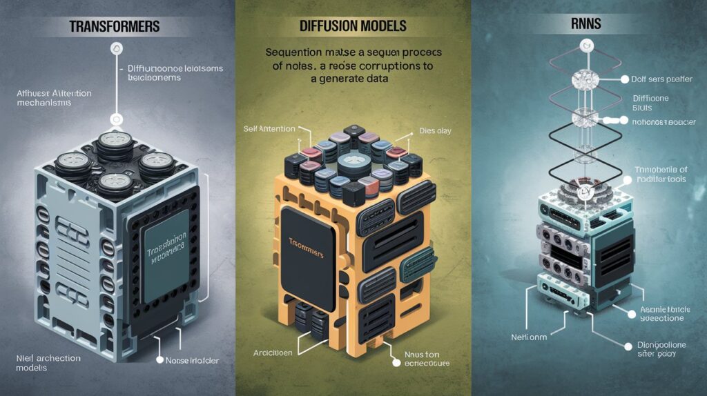 Transformers, Diffusion Models, And RNNs: A Comprehensive Comparison